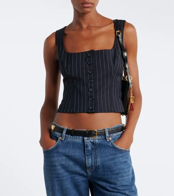 Dolce & Gabbana Pinstriped Wool-blend Vest