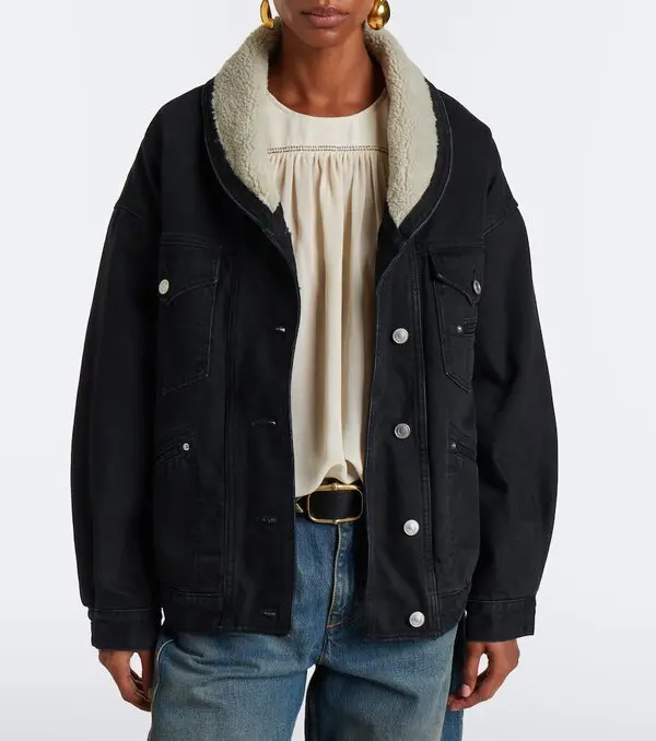 Isabel Marant Étoile Pimia Fleece-trimmed Denim Jacket