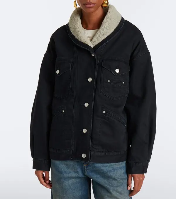 Isabel Marant Étoile Pimia Fleece-trimmed Denim Jacket