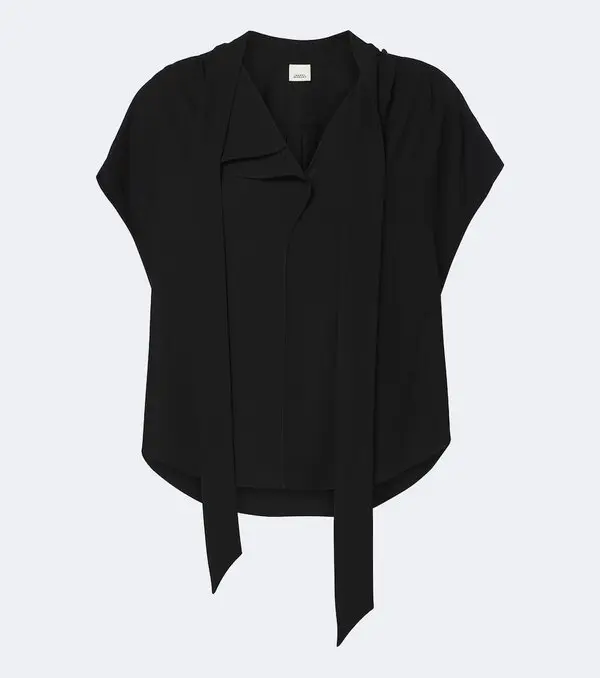 Isabel Marant Étoile Selene Tie-neck Crepe Blouse - Black