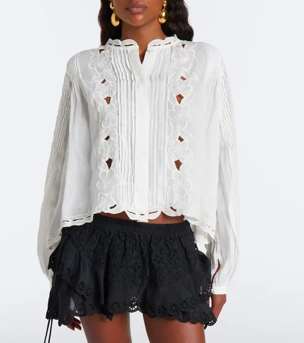 Isabel Marant Étoile Rubra Broderie Anglaise Ramie Blouse