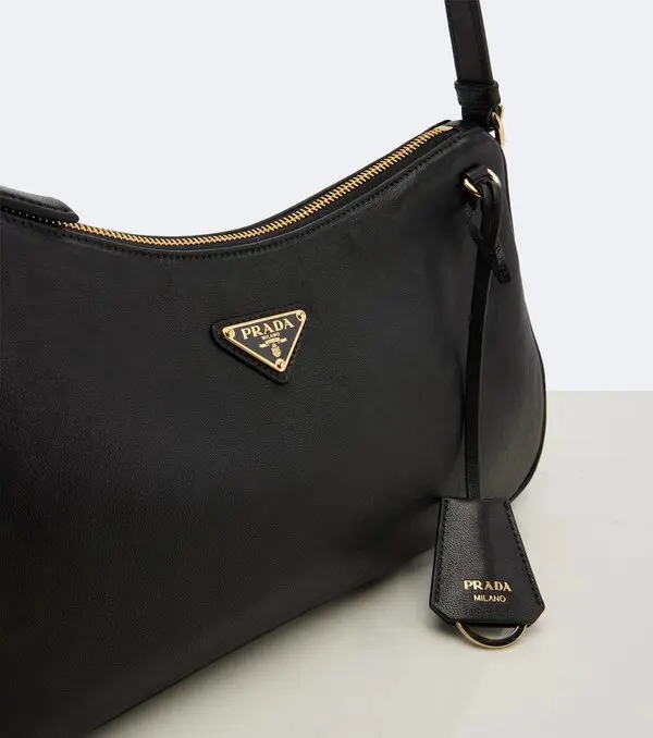 Prada Aimee Large Leather Shoulder Bag