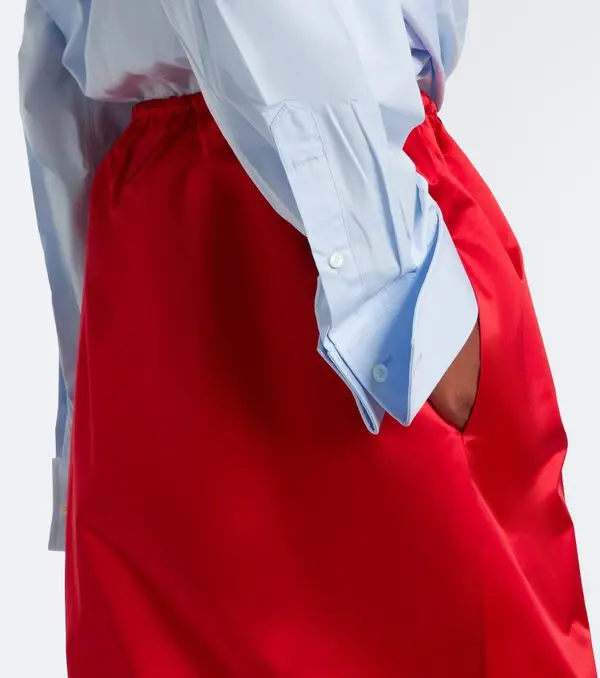 Prada Silk Satin Midi Skirt