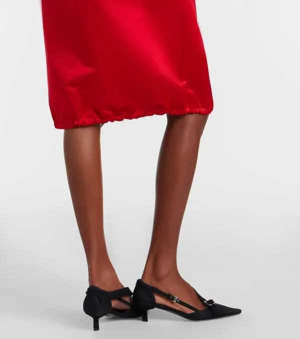 Prada Silk Satin Midi Skirt