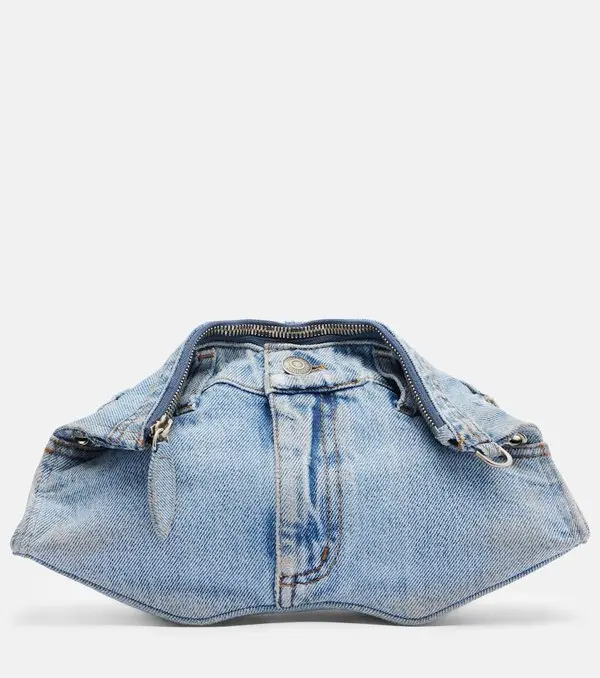 Alexander McQueen Manta Small Denim Shoulder Bag
