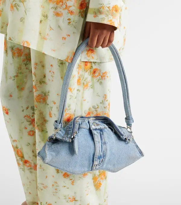 Alexander McQueen Manta Small Denim Shoulder Bag