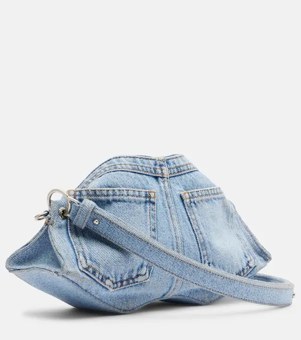 Alexander McQueen Manta Small Denim Shoulder Bag