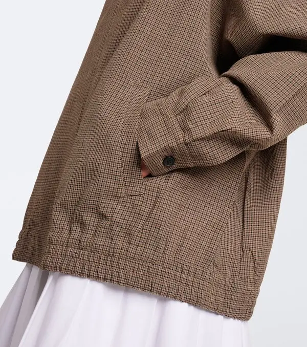 Prada Houndstooth Virgin Wool Blouson Jacket