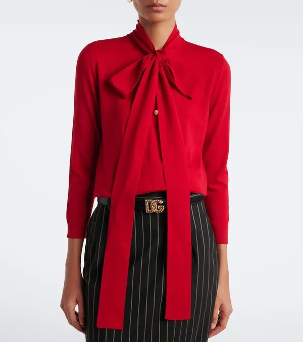 Dolce & Gabbana Bow-detail Virgin Wool Sweater