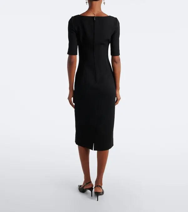 Dolce & Gabbana Virgin Wool Crepe Midi Dress