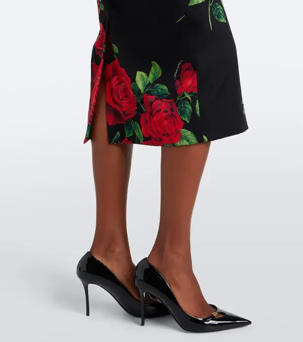 Dolce & Gabbana Floral Silk-blend Pencil Skirt