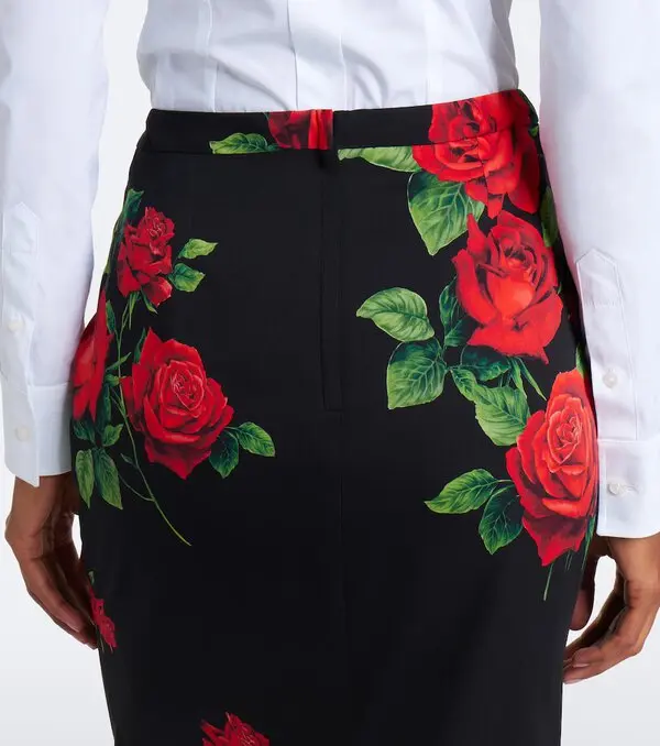 Dolce & Gabbana Floral Silk-blend Pencil Skirt