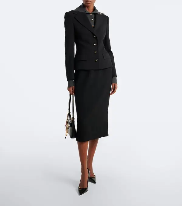 Dolce & Gabbana Virgin Wool Pencil Skirt