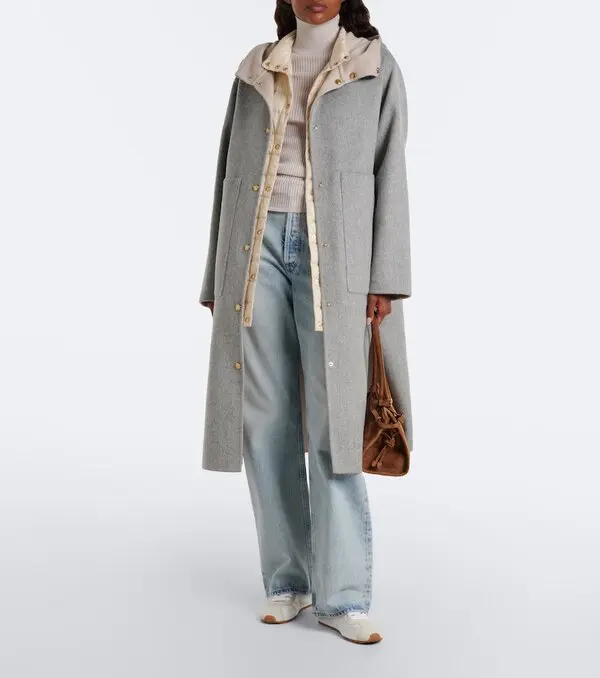 Moncler Anthrene Reversible Wool And Cashmere Down Coat