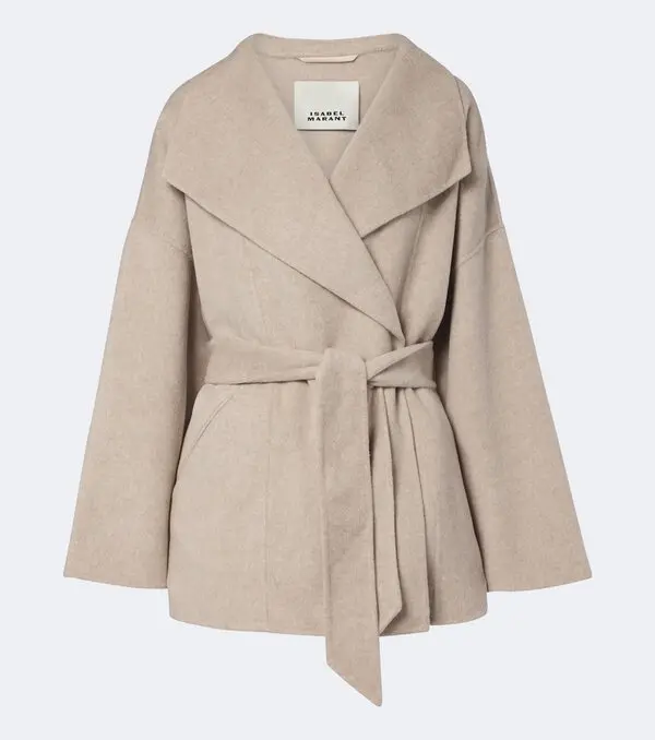 Isabel Marant Étoile Ceaton Wool And Cashmere Wrap Coat - Beige