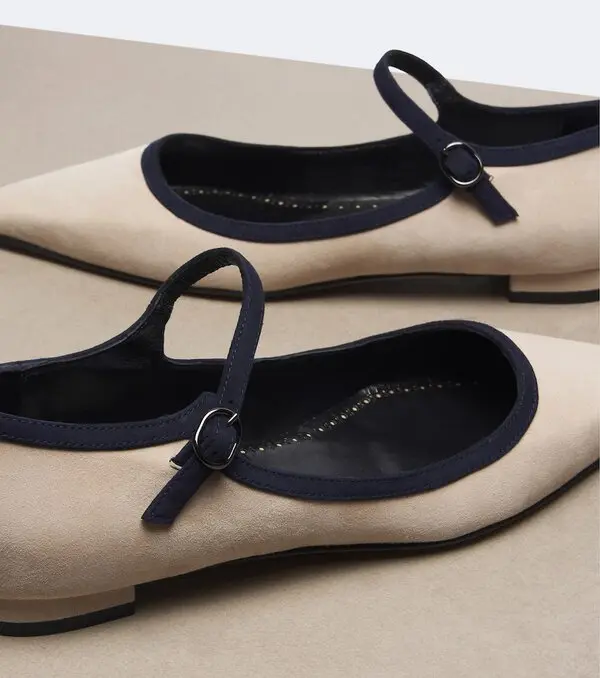 Manolo Blahnik Suede Ballet Flats