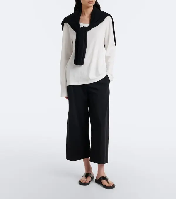 THE ROW Cosmo Cropped Wide-leg Wool Trousers