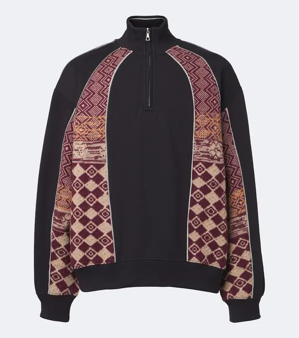 Dries Van Noten Cotton And Wool Half-zip Sweater
