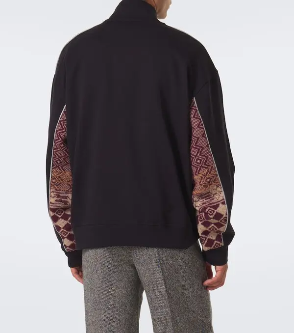 Dries Van Noten Cotton And Wool Half-zip Sweater