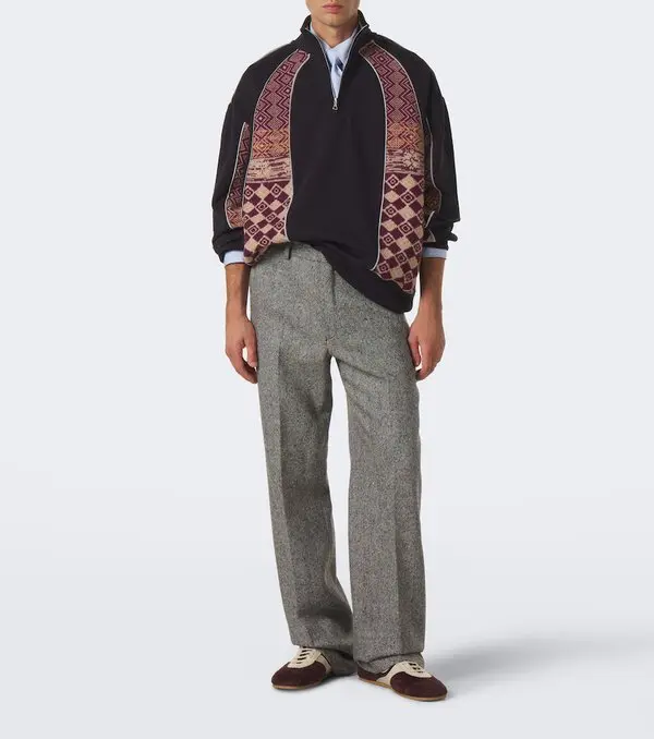 Dries Van Noten Cotton And Wool Half-zip Sweater
