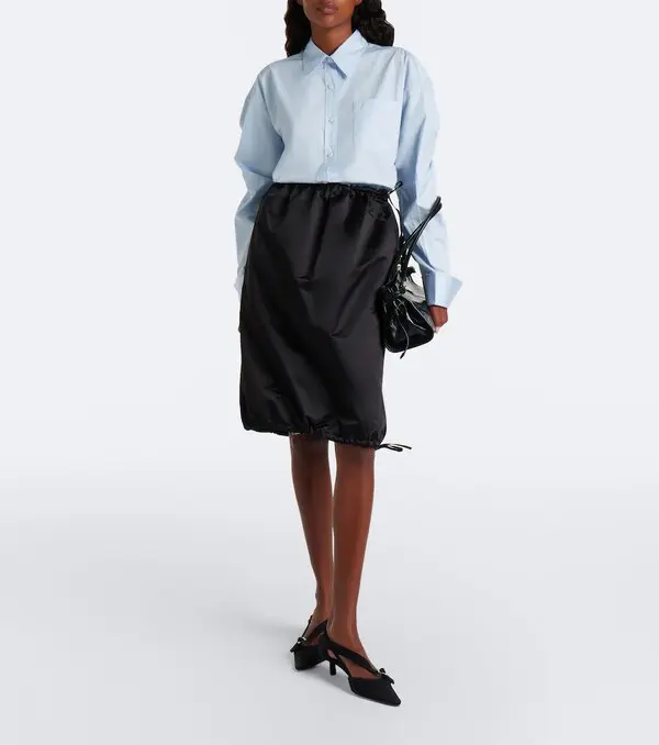 Prada Silk Satin Midi Skirt