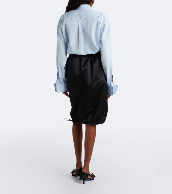 Prada Silk Satin Midi Skirt