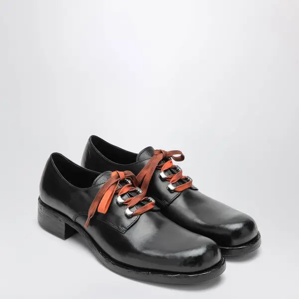 Prada Aged Leather Lace-up Shoes