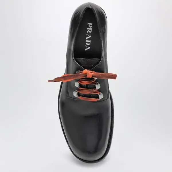 Prada Aged Leather Lace-up Shoes