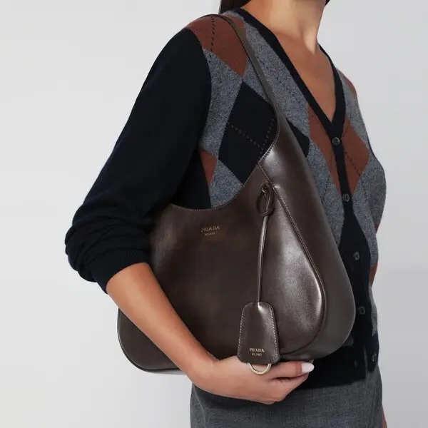 Prada Boogie Medium Leather Hobo Bag