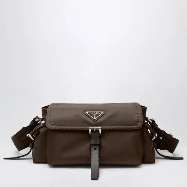 Prada Explore Medium Bag In Re-nylon In Burnt Color - Brown