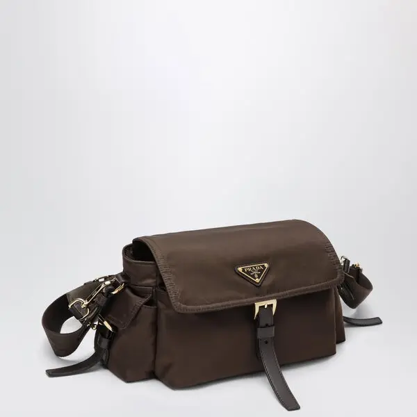 Prada Explore Medium Bag In Re-nylon In Burnt Color - Brown
