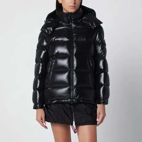 Moncler Maire Down Jacket In Laqué Nylon - Black