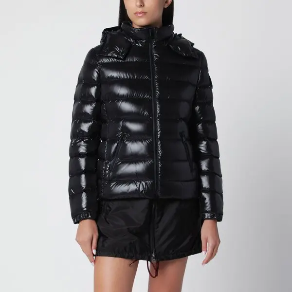 Moncler Bady Down Jacket In Nylon Laqu - Black