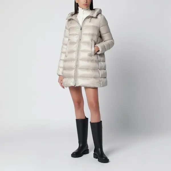 Moncler Pearl Nylon Laqué Down Jacket - Beige
