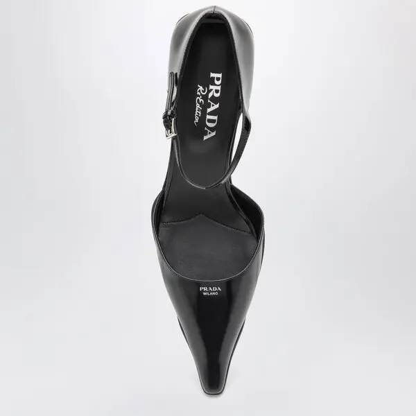 Prada Brushed Leather Side-open Pumps