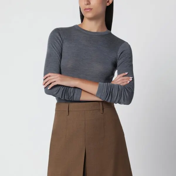 RÓHE Fine-knit Wool Sweater - Grey