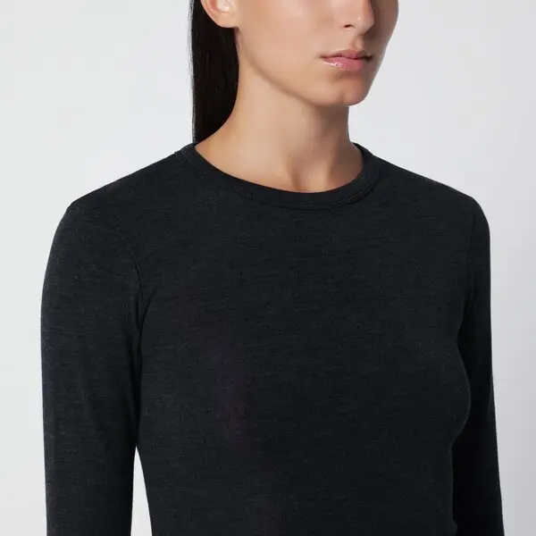 RÓHE Anthracite Mélange Wool Sweater