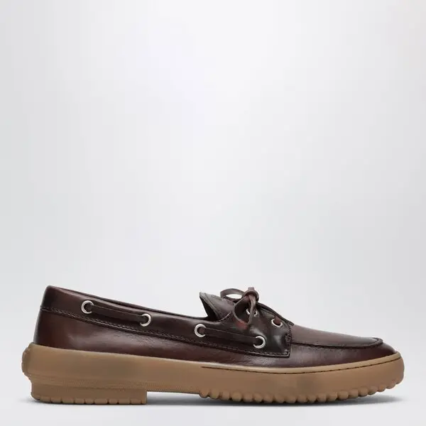 Miu Miu Coffee-coloured Deck Boat Shoes - Brown