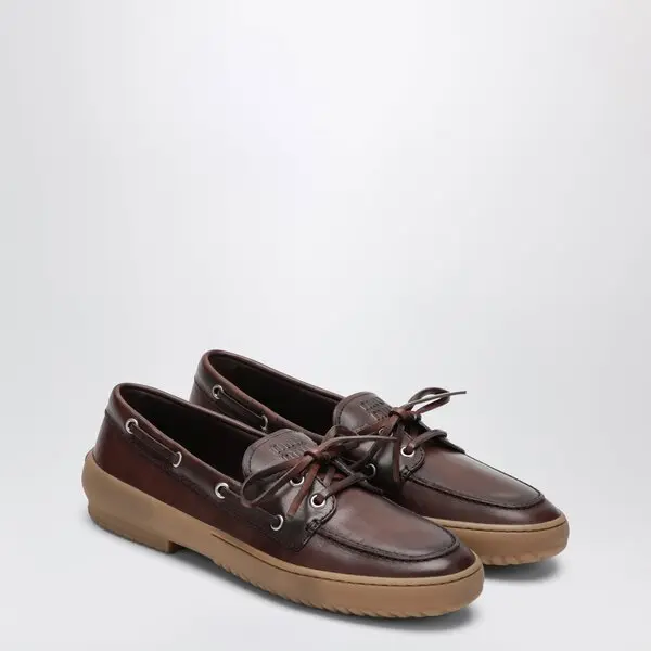 Miu Miu Coffee-coloured Deck Boat Shoes