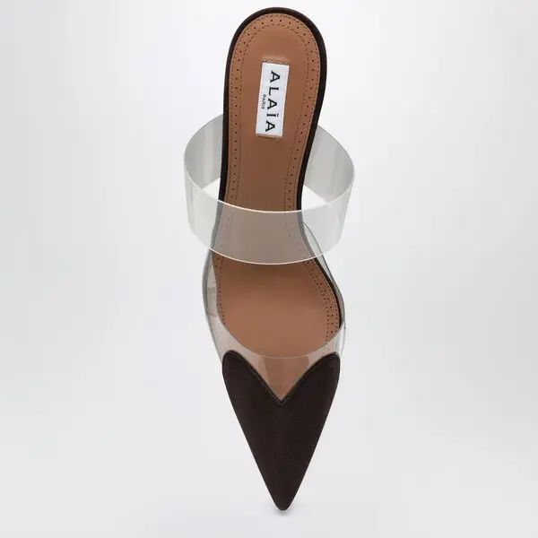 Alaïa Heart 60 Leather Wedge Mules