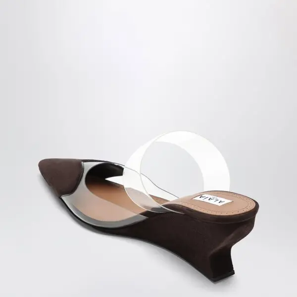 Alaïa Heart 60 Leather Wedge Mules