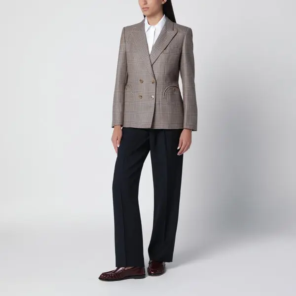 BLAZÉ MILANO Saona Charmer Double-breasted Jacket In With Check Pattern