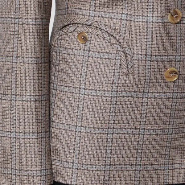 BLAZÉ MILANO Saona Charmer Double-breasted Jacket In With Check Pattern