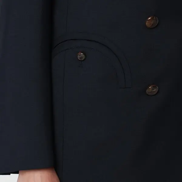BLAZÉ MILANO Navy Wool And Mohair Double-breasted Jacket