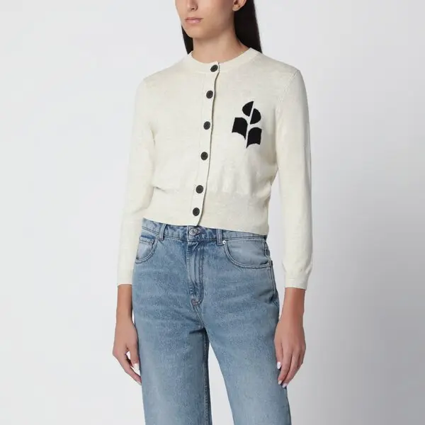 Isabel Marant Étoile Newton Light Cardigan In Cotton And Wool - Grey