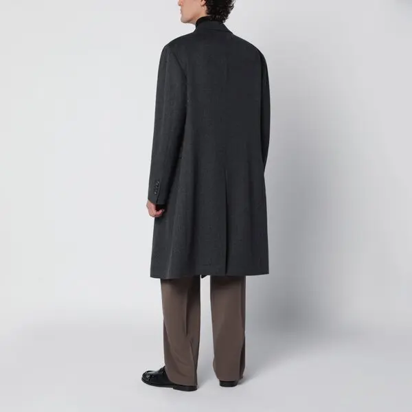 Tagliatore Anthracite Double-breasted Wool Coat - Grey