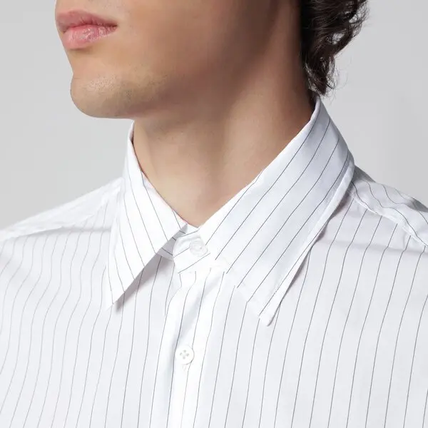 LARDINI Cotton Shirt With Fine Stripes