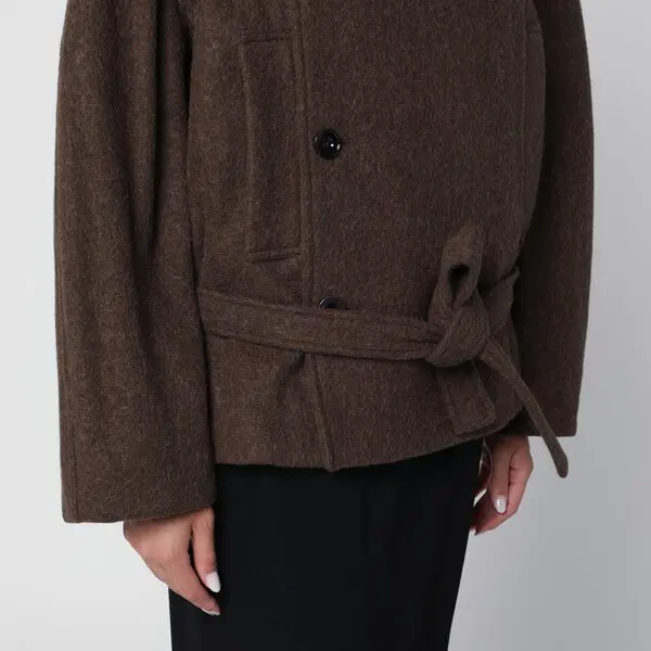 LEMAIRE Short Mud Felted Wool And Alpaca Wrap Coat
