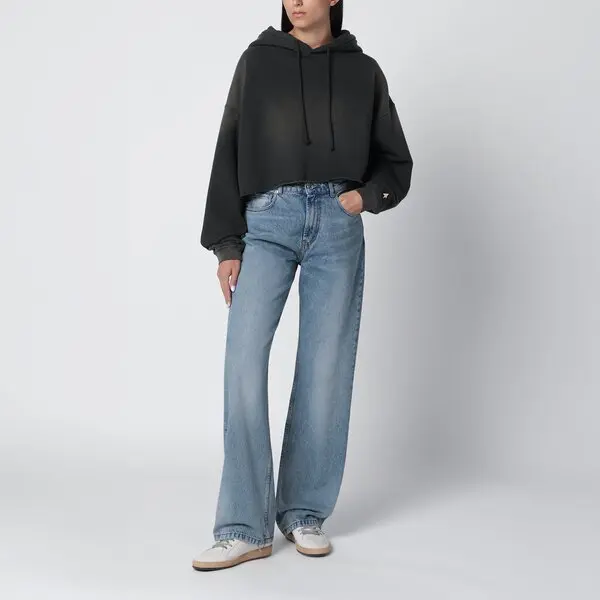 GOLDEN GOOSE Charcoal Cotton Hooded Sweatshirt