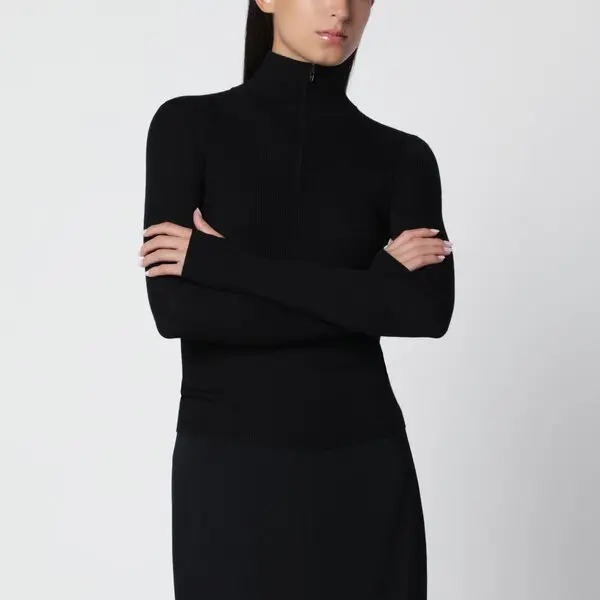 THE FRANKIE SHOP Sade Merino Wool And Silk Sweater - Black